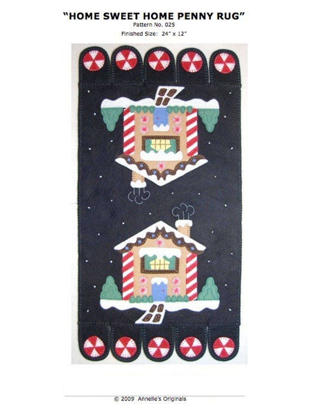 Christmas Winter Snowy Penny Rug Table Topper Wool Applique PATTERN ...