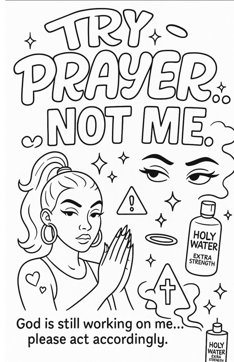 CUSS. PRAY. REPEAT. Coloring Book – 1st Edition | 10-page Printable - Etsy