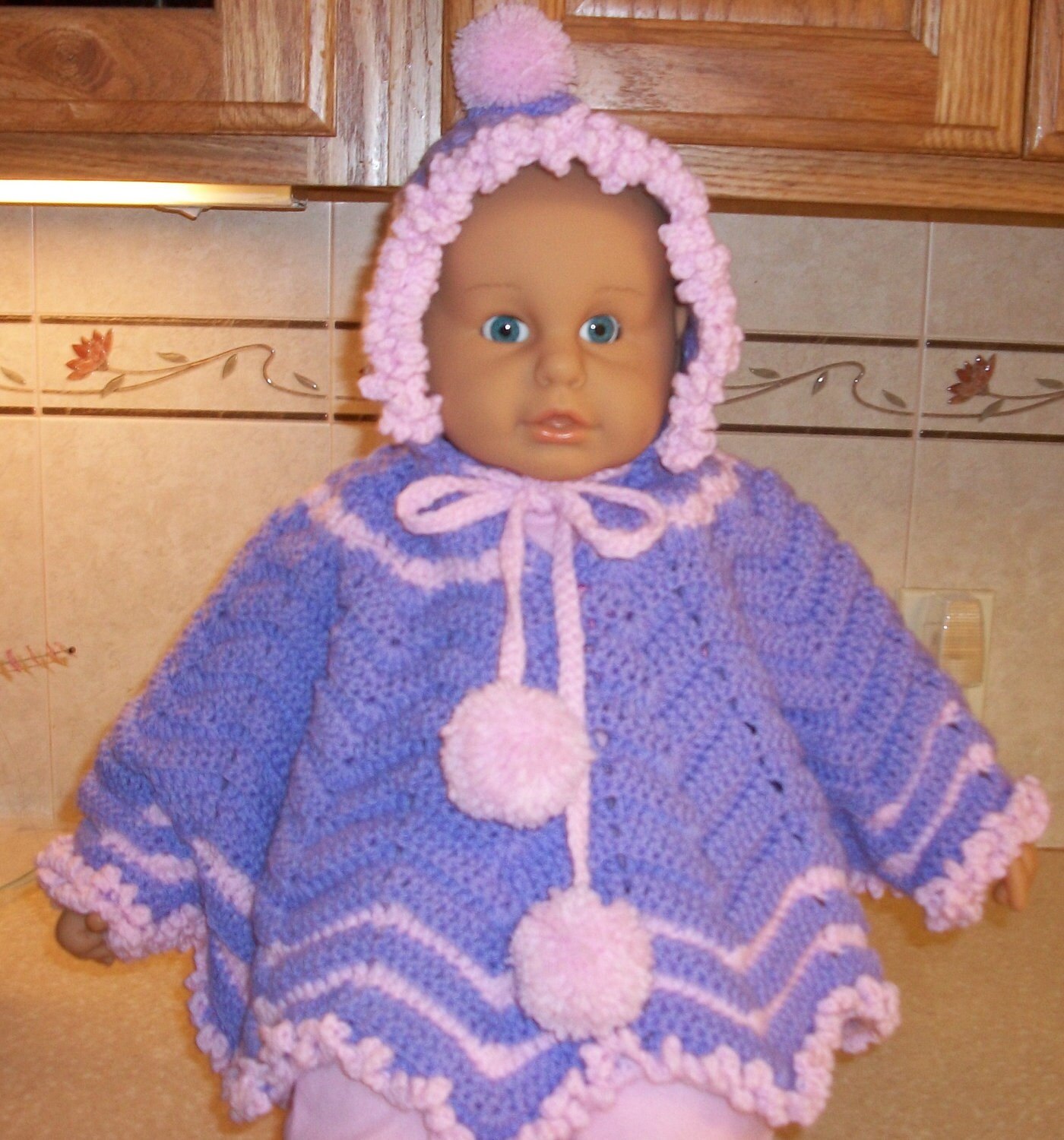 Crochet Baby Girls Hooded Poncho Sweater - Etsy