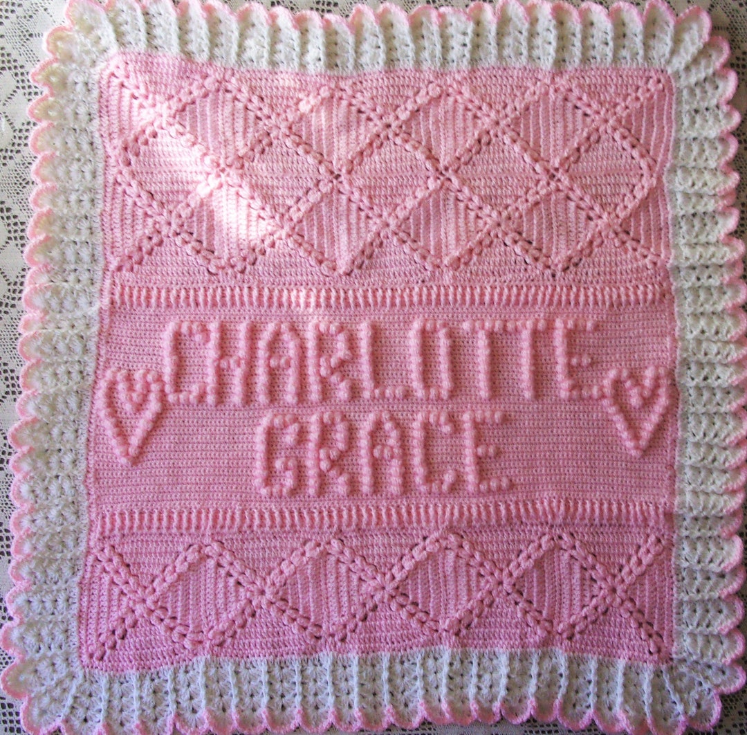 Personalized Crochet Blanket Afghan Name/date for Bassinet,carrier ...