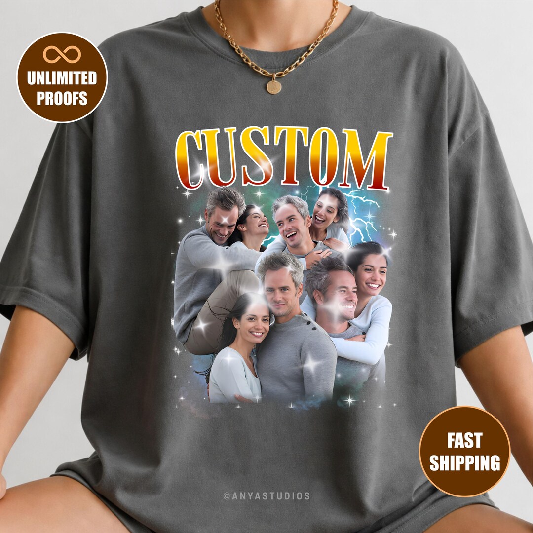 Custom Couple Photo Shirt, Couple Photo Collage Tee, Girlfriend Vintage ...