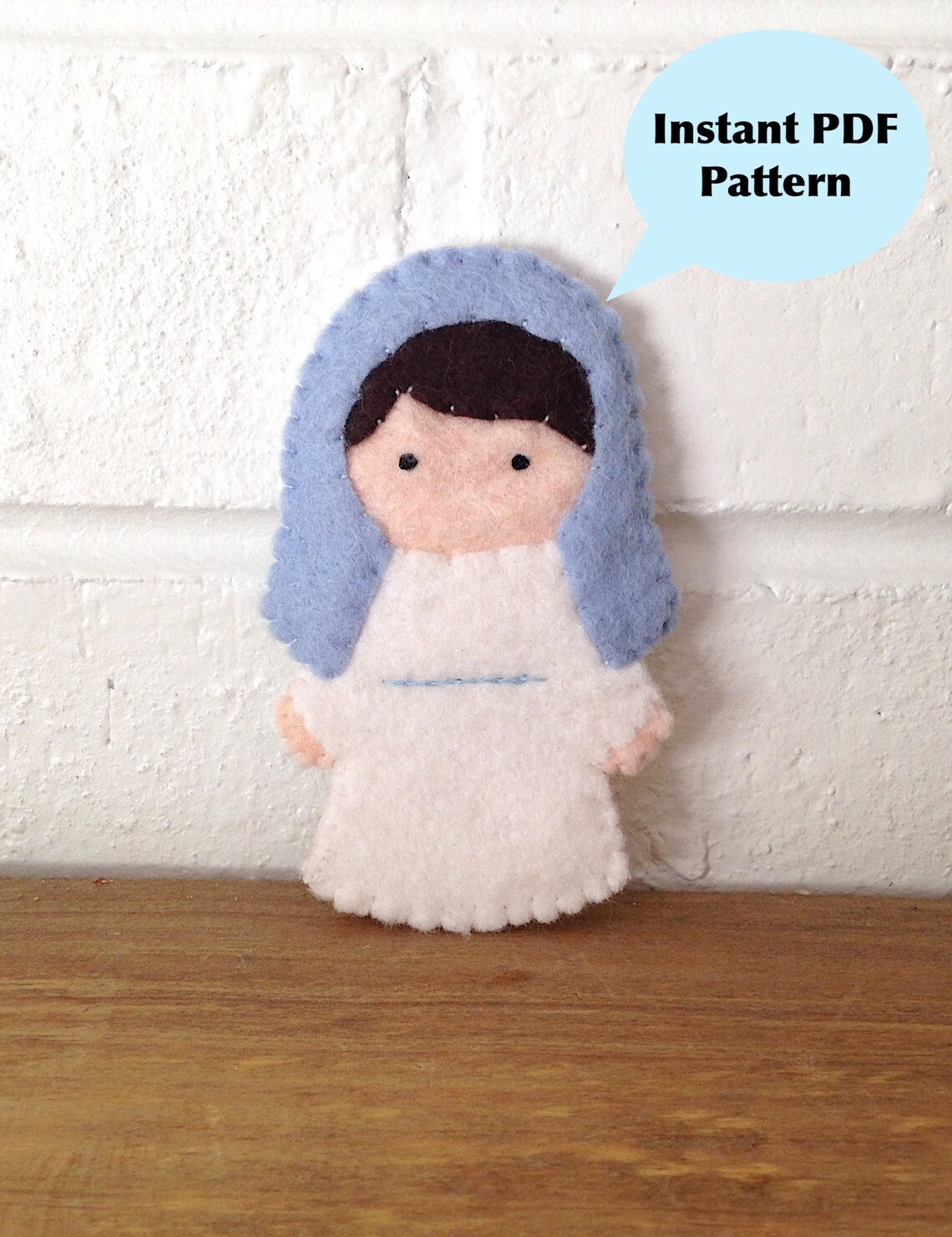 Mary Finger Puppet Doll Ornament PDF Pattern Catholic Toy DIY | Etsy
