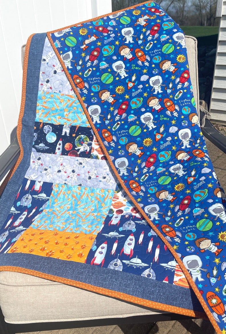 Quilt Baby Toddler Space Astronaut Boy Solar System - Etsy