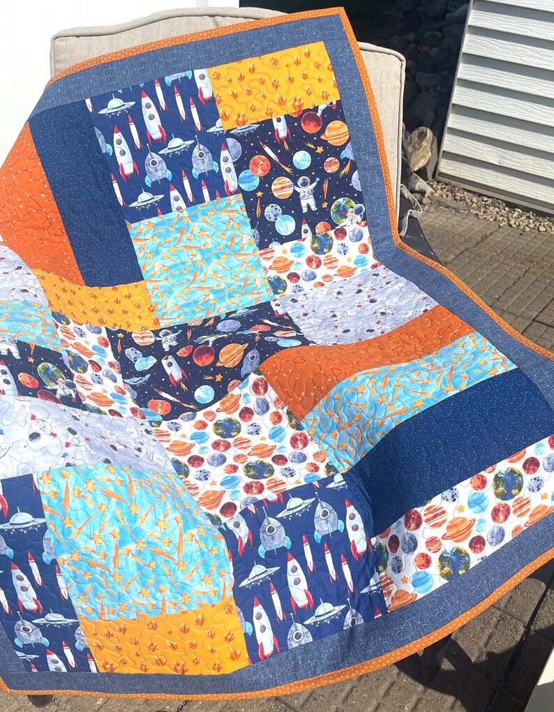 Quilt Baby Toddler Space Astronaut Boy Solar System - Etsy