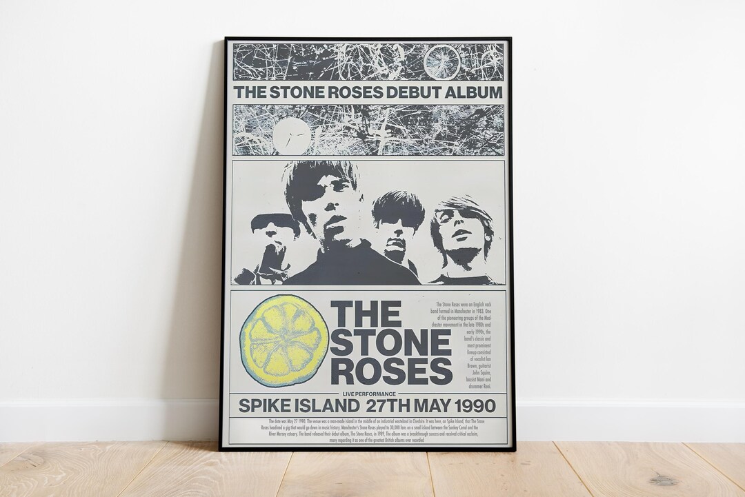 The Stone Roses Debut Album Poster, Iconic Madchester Indie Rock Wall ...