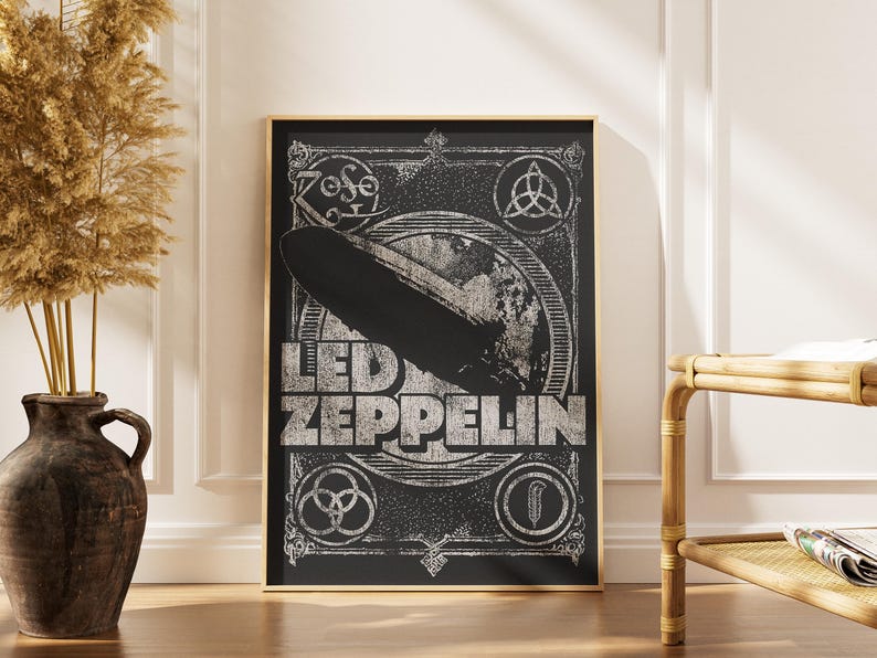 Led Zeppelin Album Cover Poster, Classic Rock Music Wall Art Print ...