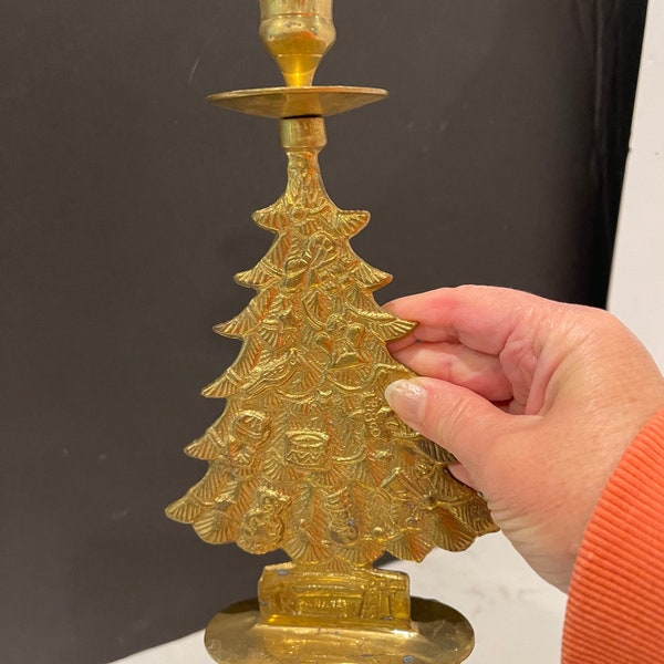 Brass Vintage Christmas Tree Candle Holder - Etsy