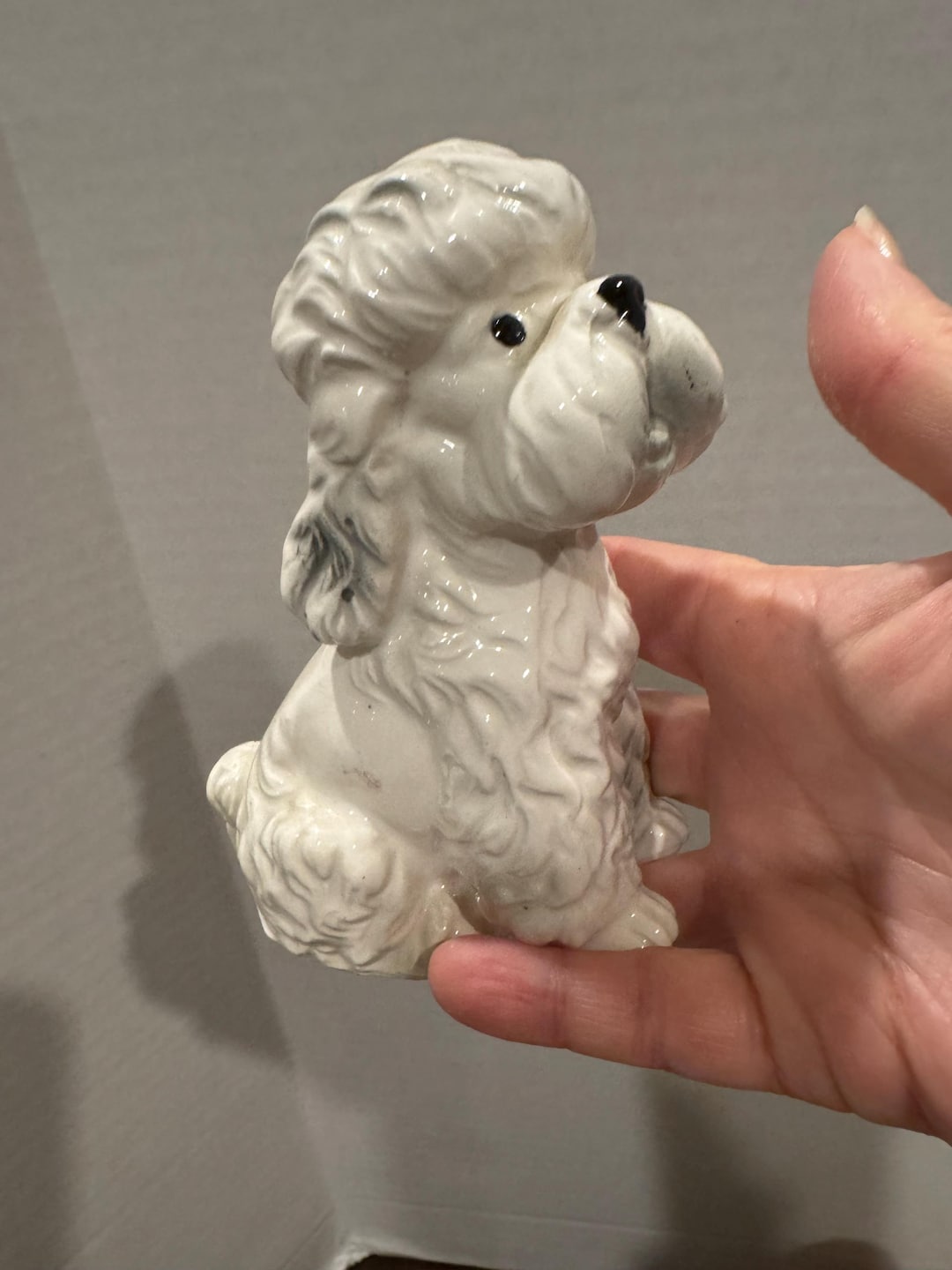 Vintage Ceramic Poodle Dog White Figurine - Etsy