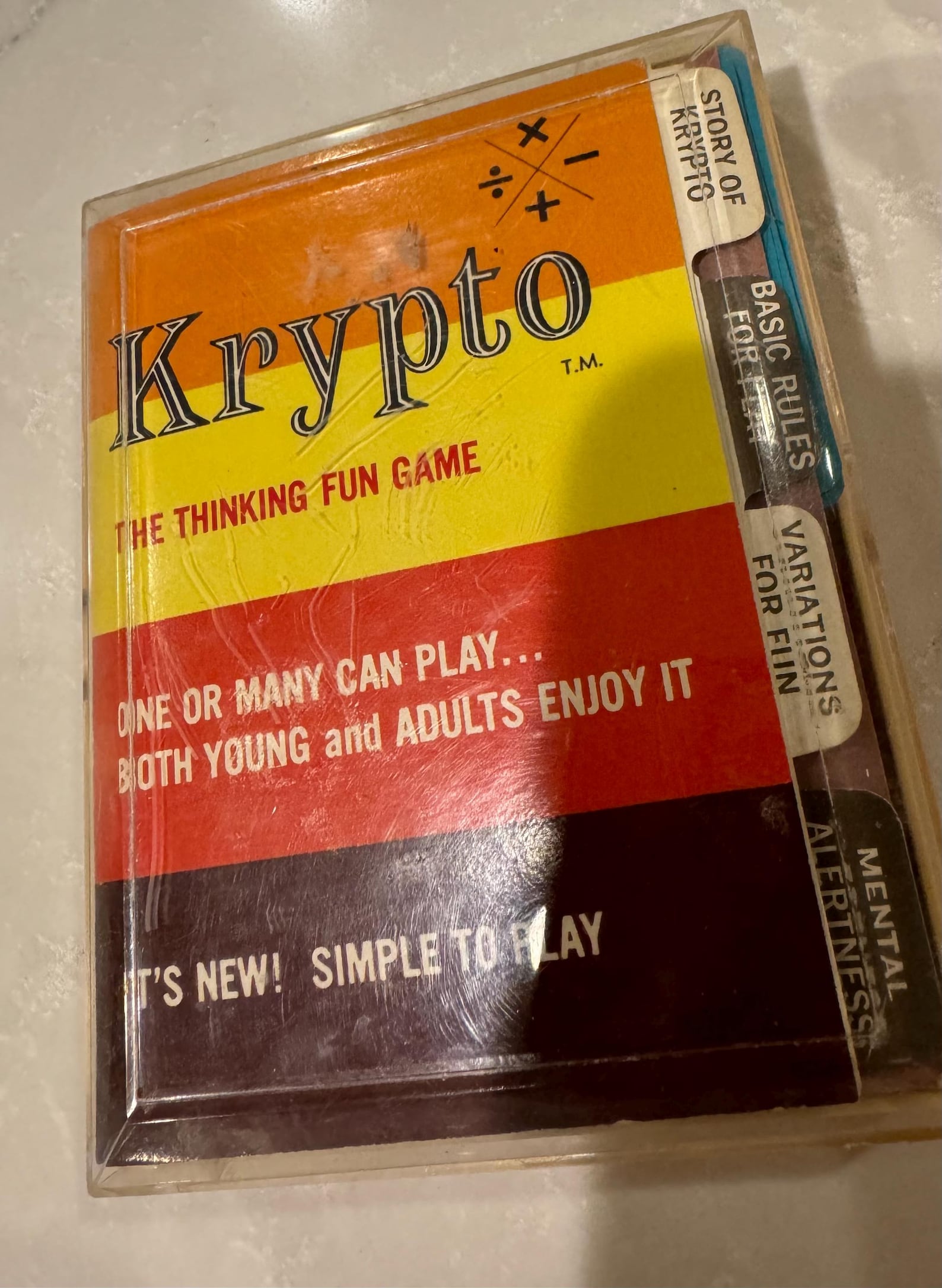 Vintage Krypto the Thinking Fun Card Game in Plastic Case - Etsy