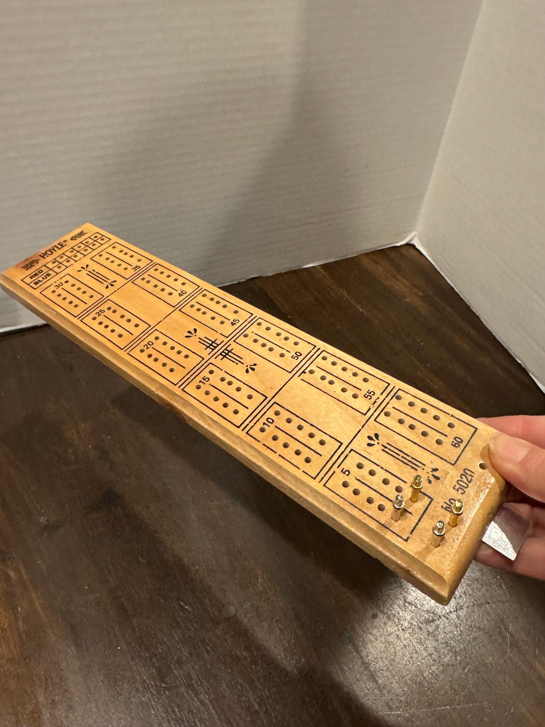 Vintage Hoyle Natural Finish Cribbage Board With Pegs Complete - Etsy