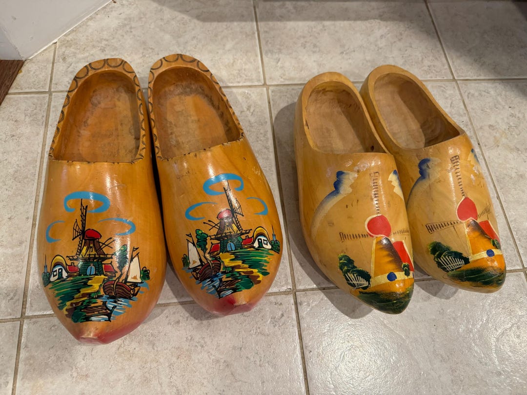 Wooden Dutch Shoe Clogs Souvenir Holland Hand Carved Hand Painted ...