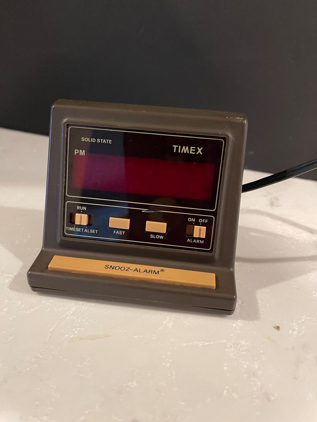 Time Electronic L.E.D. Digital Alarm Clock Snooze-alarm Brown Vintage ...
