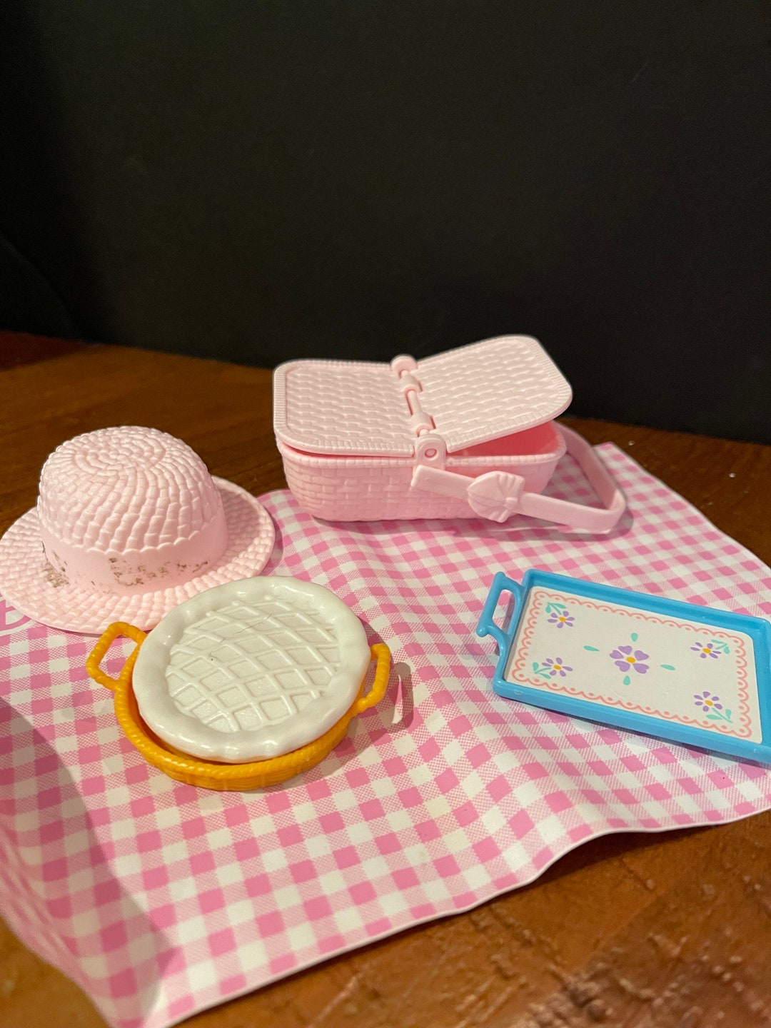 Pink Barbie Size Picnic BASKET Weave Two Top Openings Set - Etsy