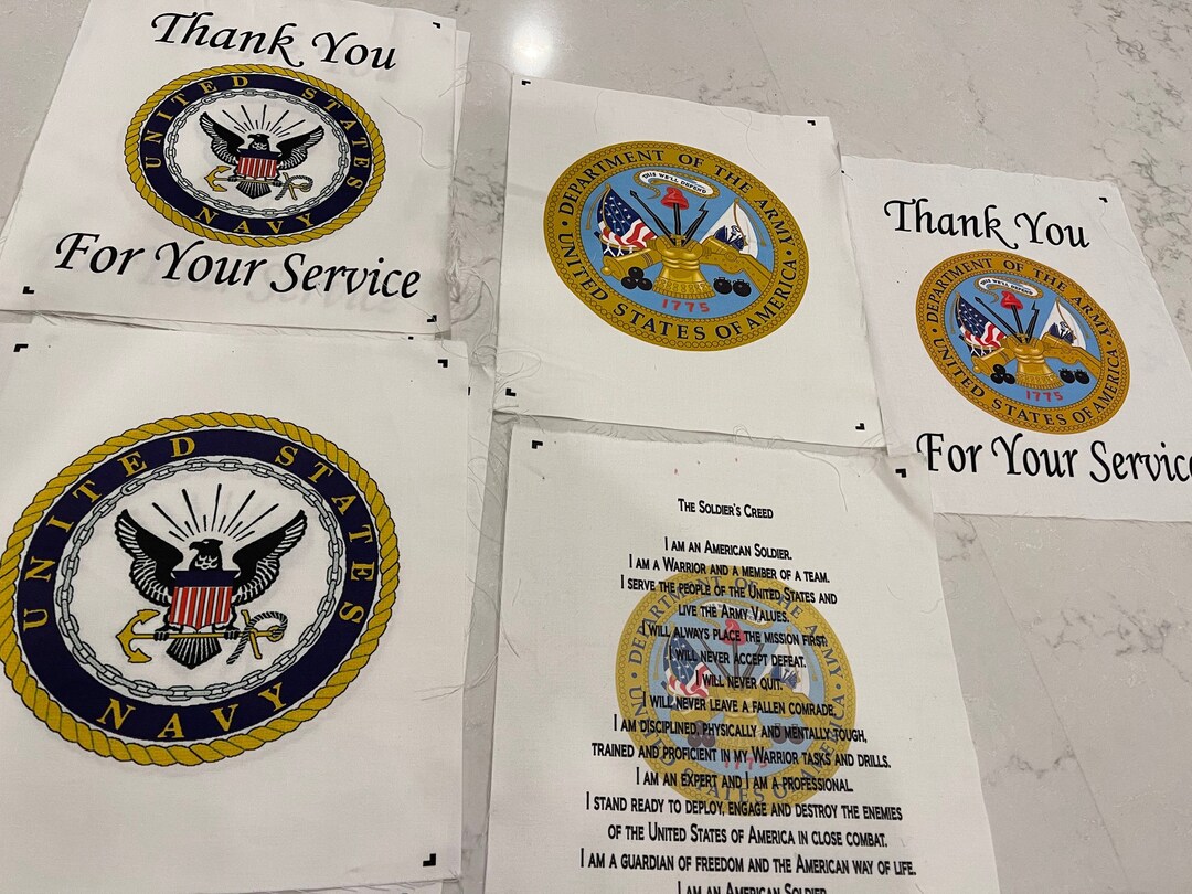 Fabric Panels Army Navy Military Service - Etsy