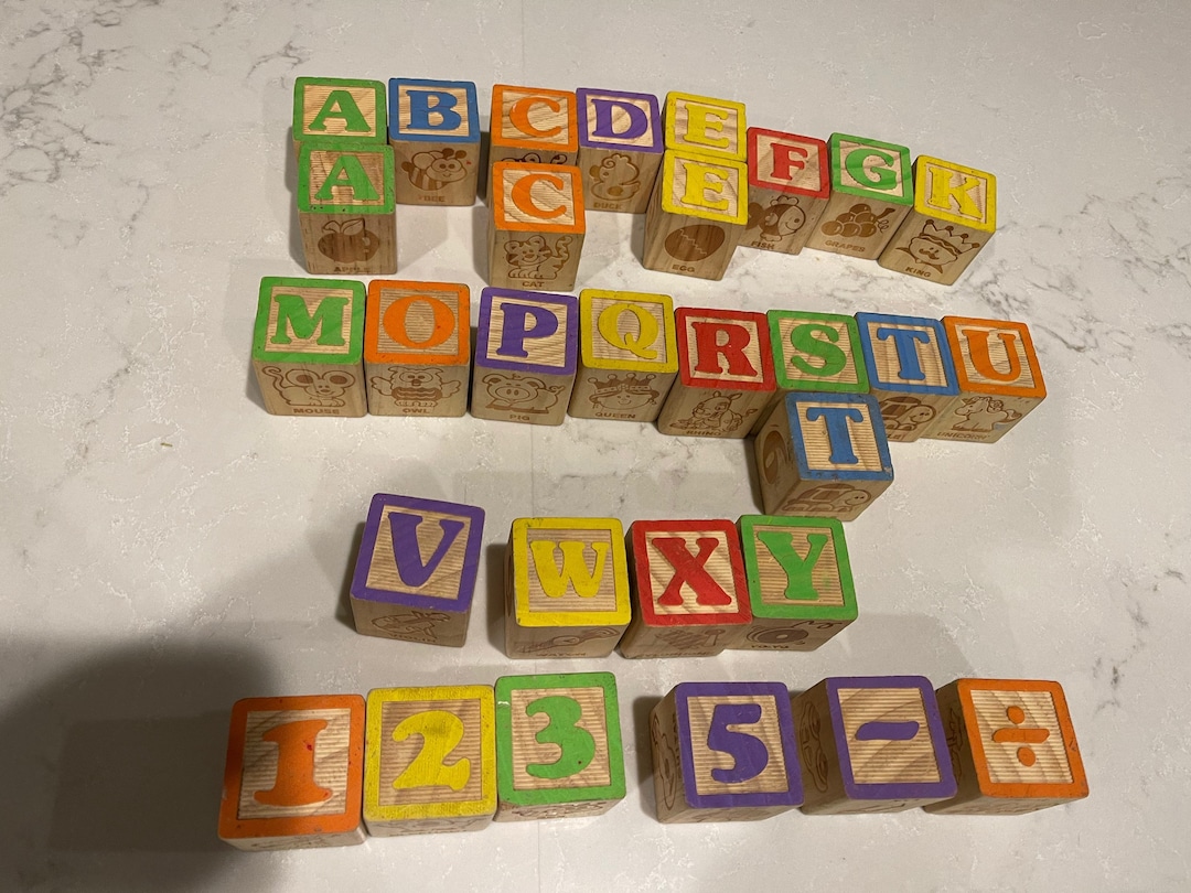 Vintage Wood Block Alphabet Numbers Rustic Block Letters - Etsy