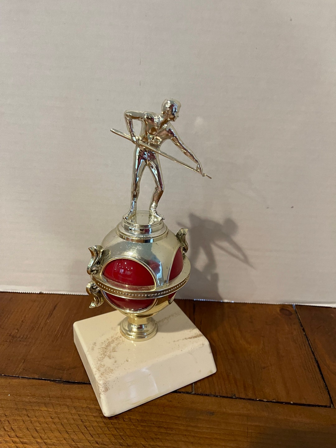 Vintage Men’s Pool Game Marble Trophy Mid Century Modern Sports ...