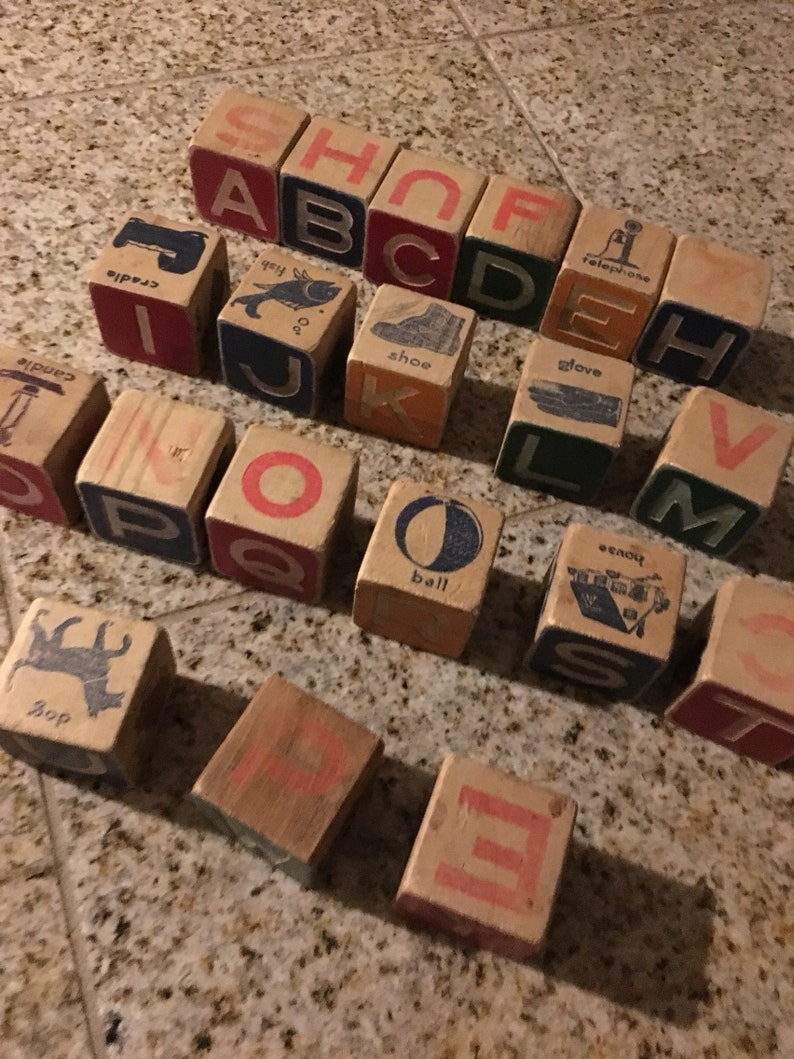 Antique Wood Block Vintage Alphabet Rustic Block Letters - Etsy