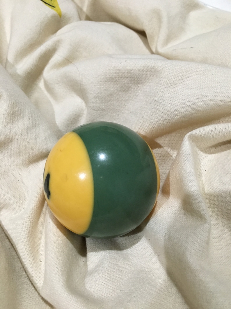 Vintage Pool Ball 14 Number Fourteen Striped Grass Green Bakelite Style ...