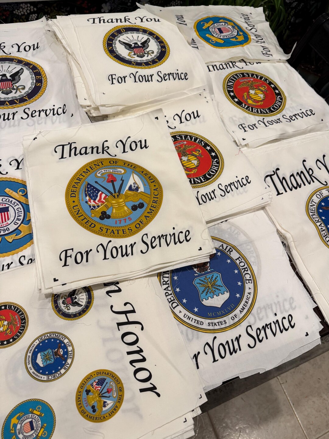 Military Emblem Fabric Panel: Army, Navy, Air Force, Marines (10x10 ...