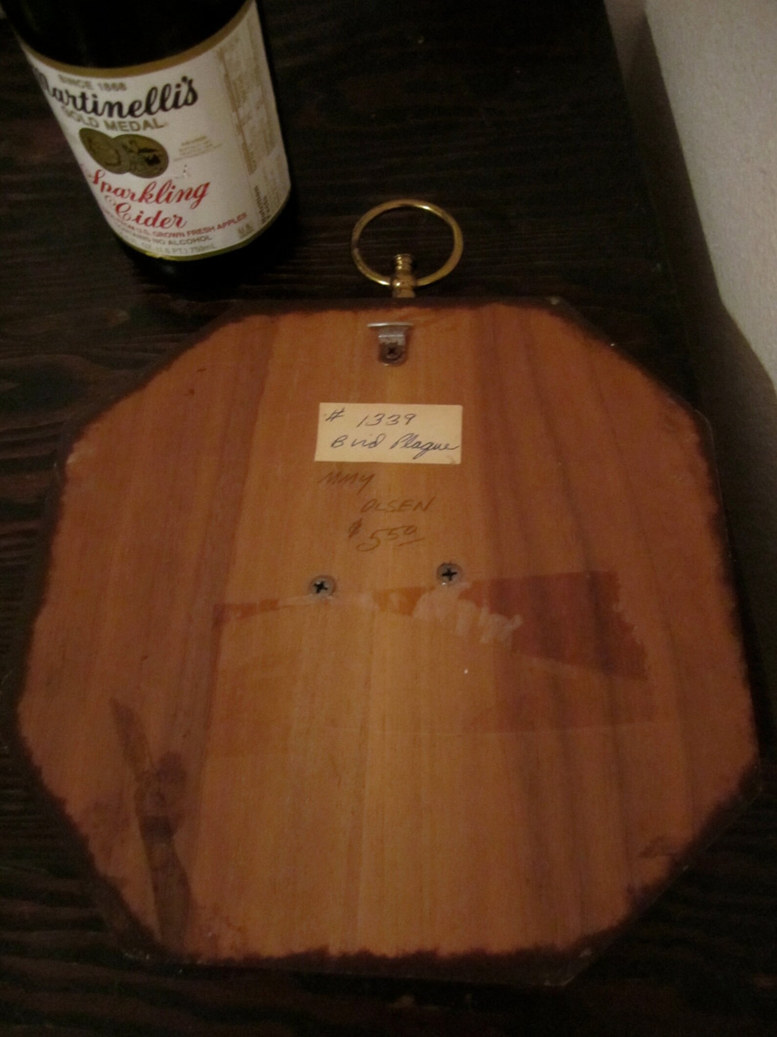 Octagon Shaped Plaque With Bird Gold Chalkware Picture | Etsy