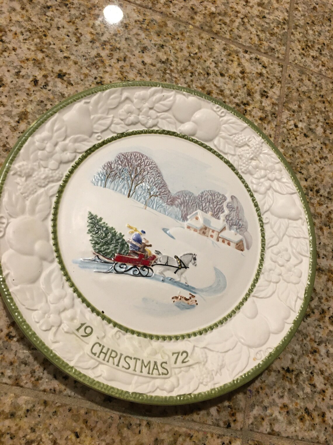 Vernon Ware Christmas Plate 1972 Jingle Bells Sleigh Ride - Etsy