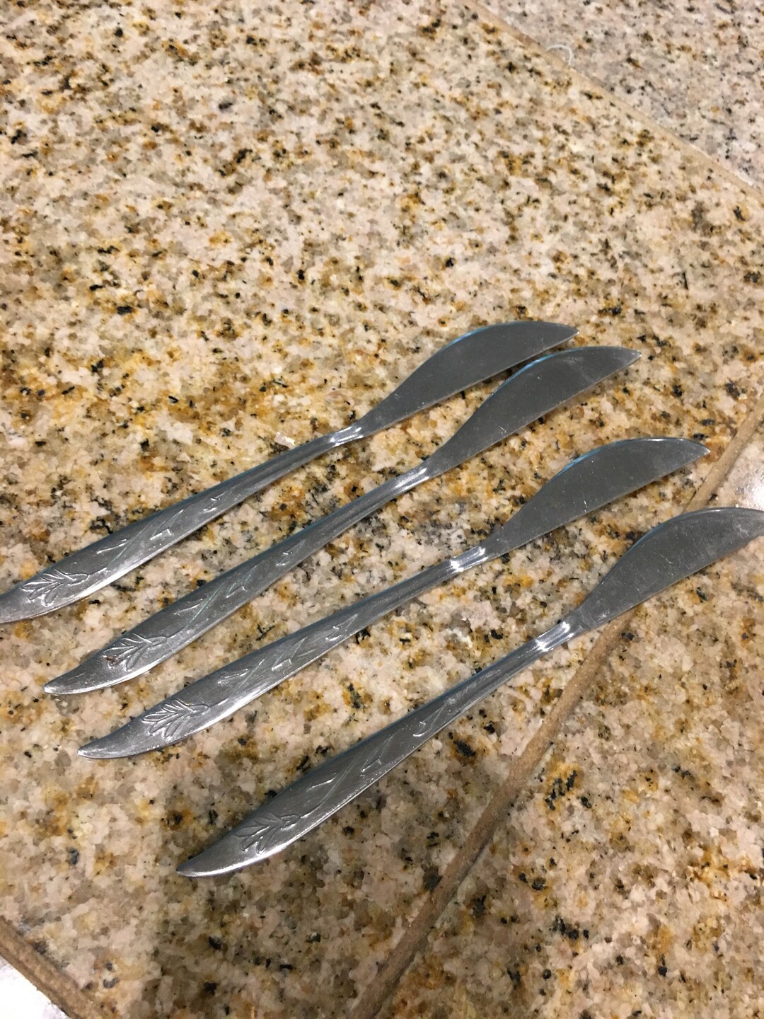 4 Relish Knives Stainless Steel Floral Design Mid Century - Etsy