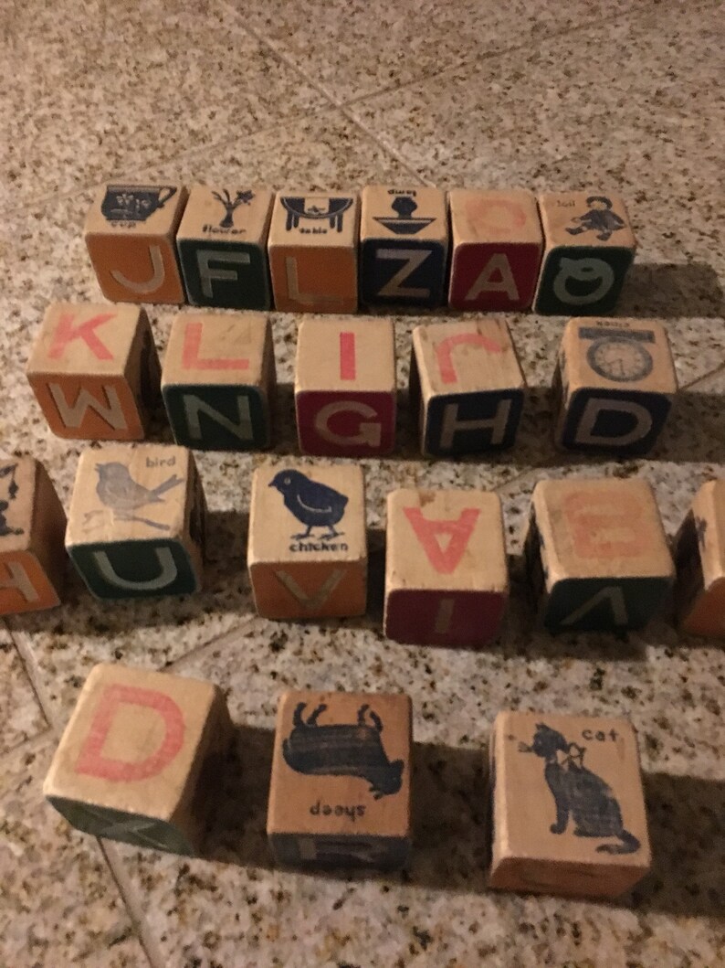 Antique Wood Block Vintage Alphabet Rustic Block Letters - Etsy
