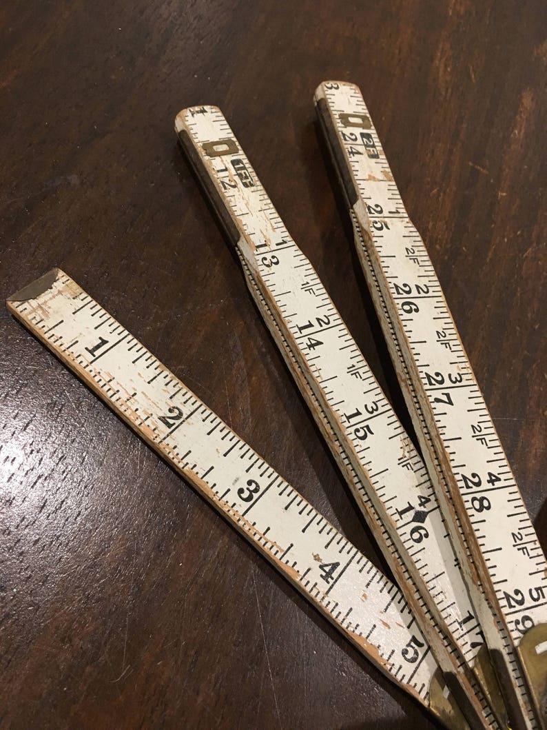Folding Wooden Ruler Shabby Chic Antique | Etsy