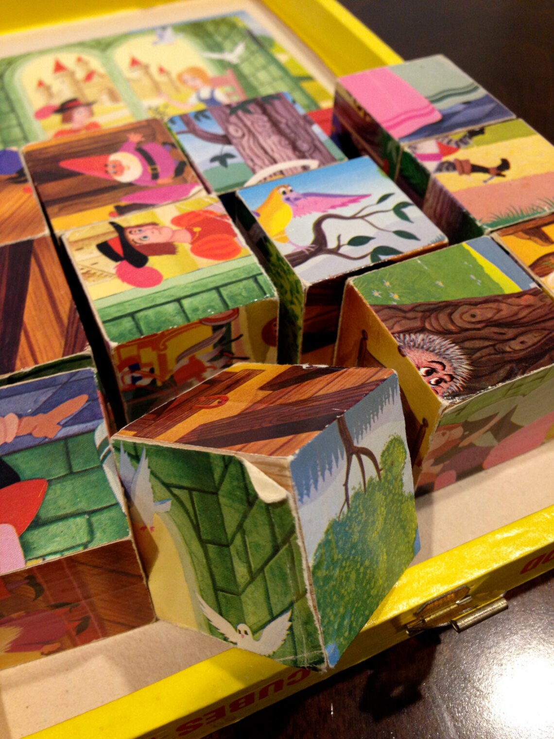 German Picture Cubes Snow White Litho Eichhorn Puzzle Fun - Etsy