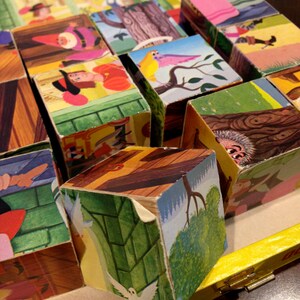 German Picture Cubes Snow White Litho Eichhorn Puzzle Fun - Etsy