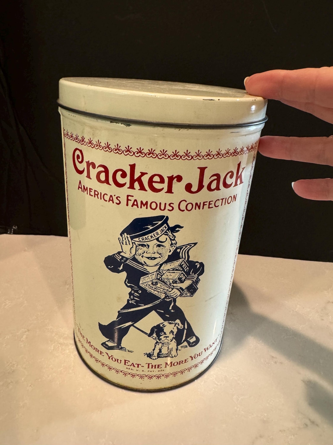 Vintage Cracker Jack Sailor Collector Tin Canister 1980 Replica of ...