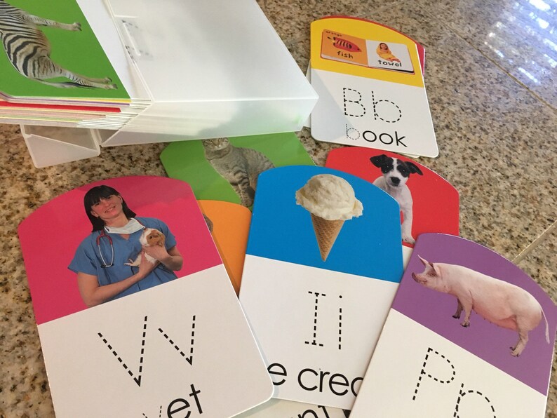 Vintage Alphabet Handwriting Wipe off Flash Cards Large Heavy | Etsy