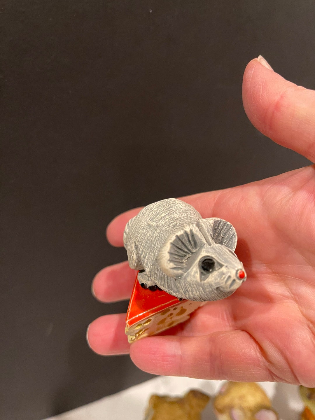 Pottery Mouse on Cheese Figurine Artesania - Etsy