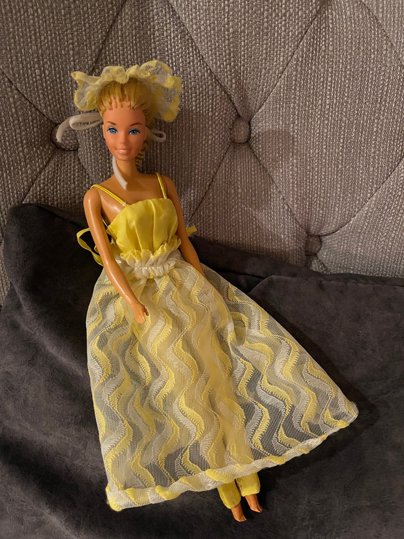 Vintage Barbie Doll Wrap Around Yellow Jumpsuit and Overskirt - Etsy