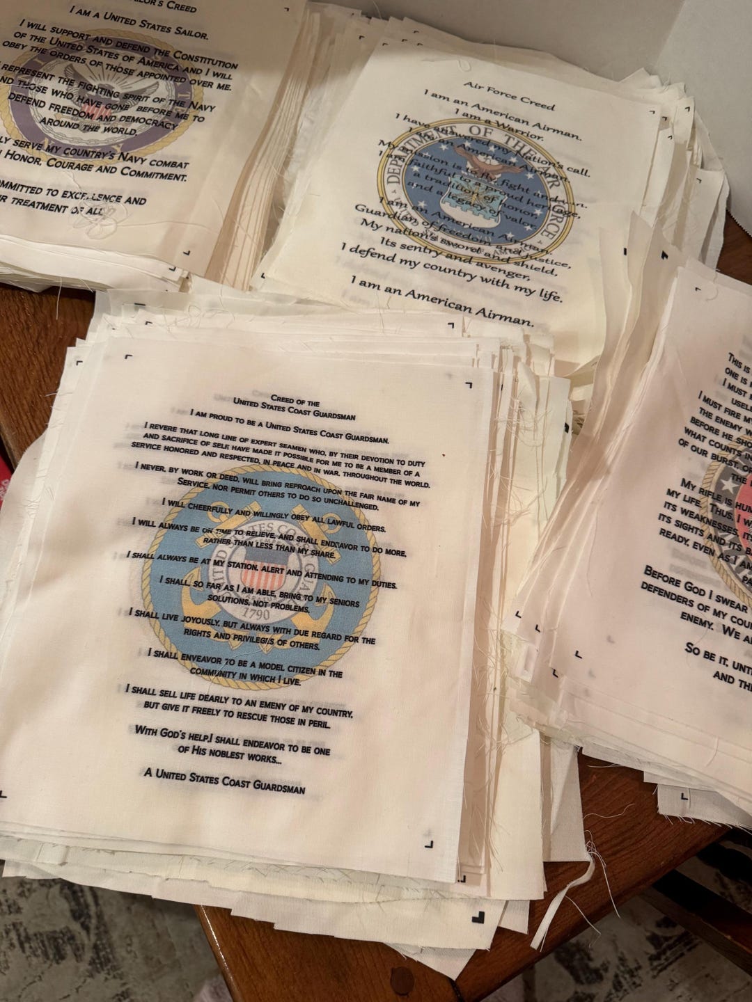 Fabric Panels Army Navy Military Service Air Force Marine Coast Guard ...