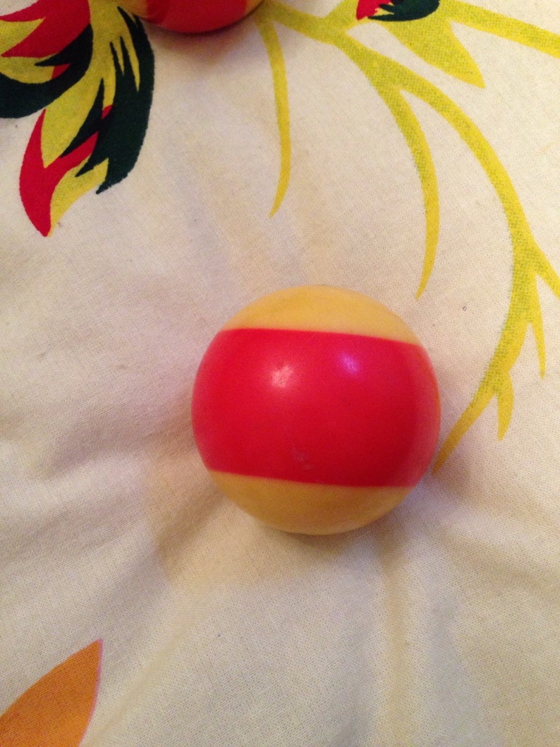 Vintage Pool Ball 11 number eleven striped red style billiard | Etsy