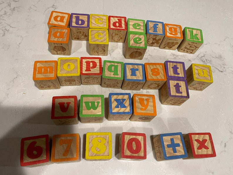 Vintage Wood Block Alphabet Numbers Rustic Block Letters - Etsy