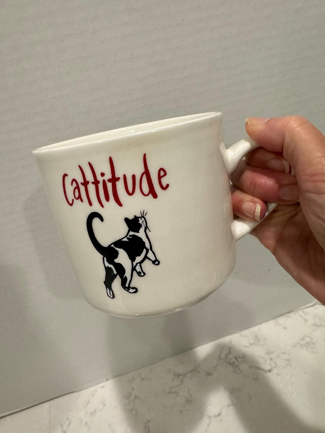 Opalhouse Cattitude Cat Coffee Mug - Black & White Stoneware - Etsy