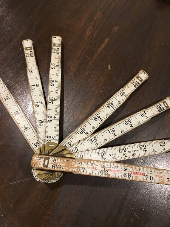 Folding Wooden Ruler Shabby Chic Antique | Etsy