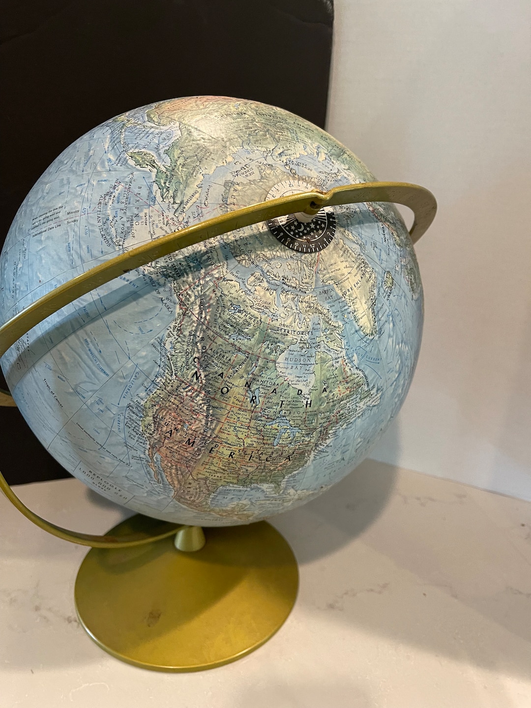 World Globe Crams Imperial With Gold Color Base George F. Cram Made in ...