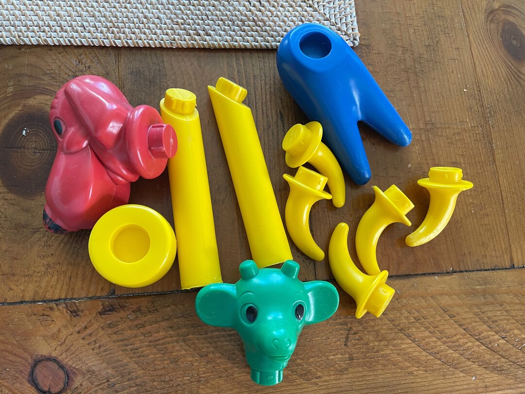 Vintage Tupperware Elephant Giraffe Dog and Extra Pieces Toy Puzzle ...