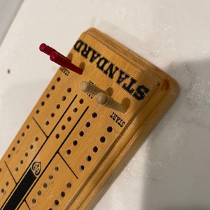 Standard Natural Finish Cribbage Board With 4 Wood Pegs Complete - Etsy