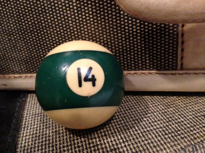 Vintage Pool Ball 14 Number Fourteen Striped Hunter Green - Etsy