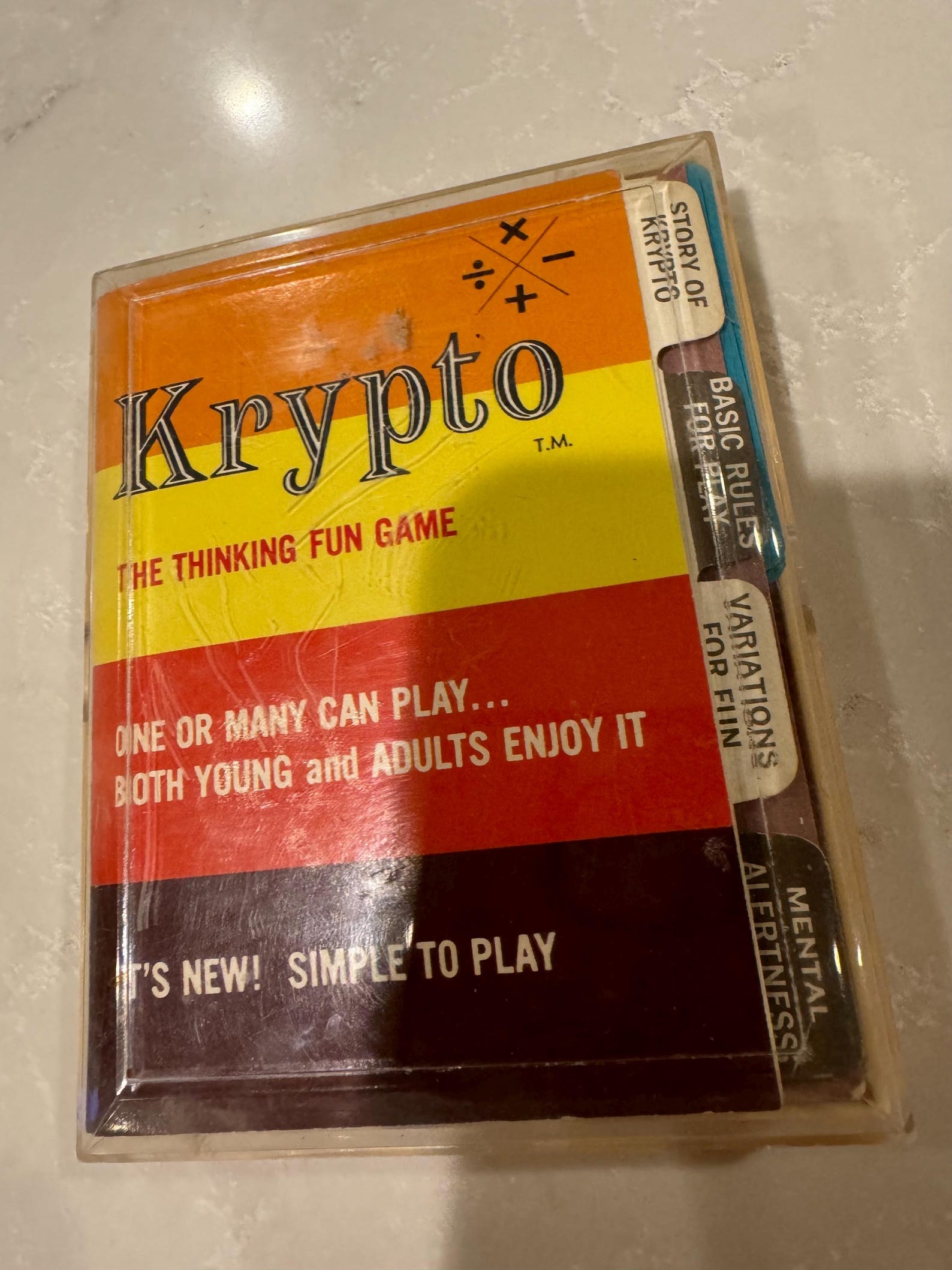 Vintage Krypto the Thinking Fun Card Game in Plastic Case - Etsy