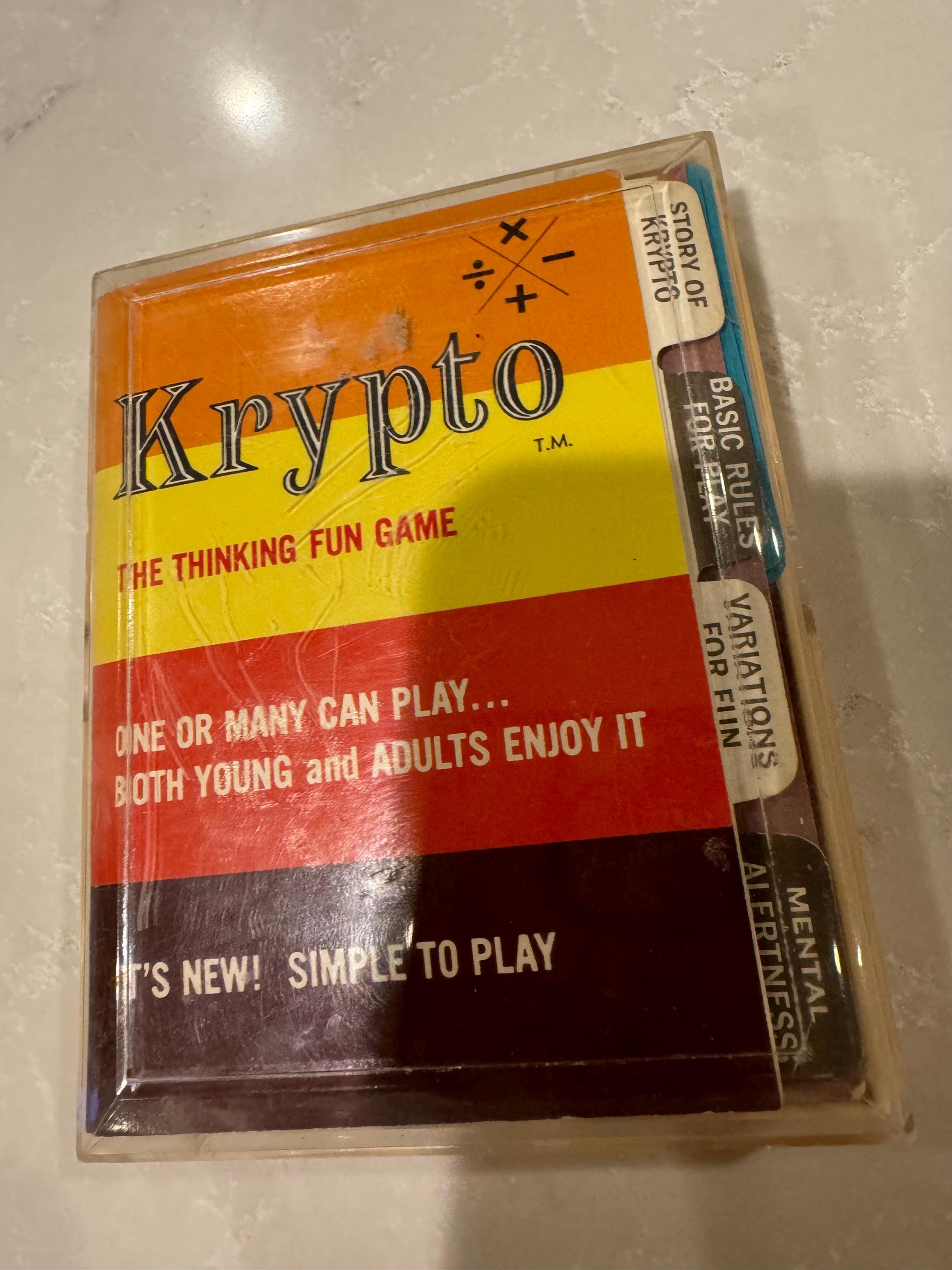 Vintage Krypto the Thinking Fun Card Game in Plastic Case - Etsy
