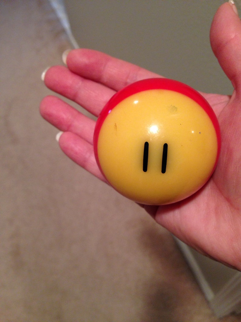 Vintage Pool Ball 11 Number Eleven Striped Red Style Billiard - Etsy