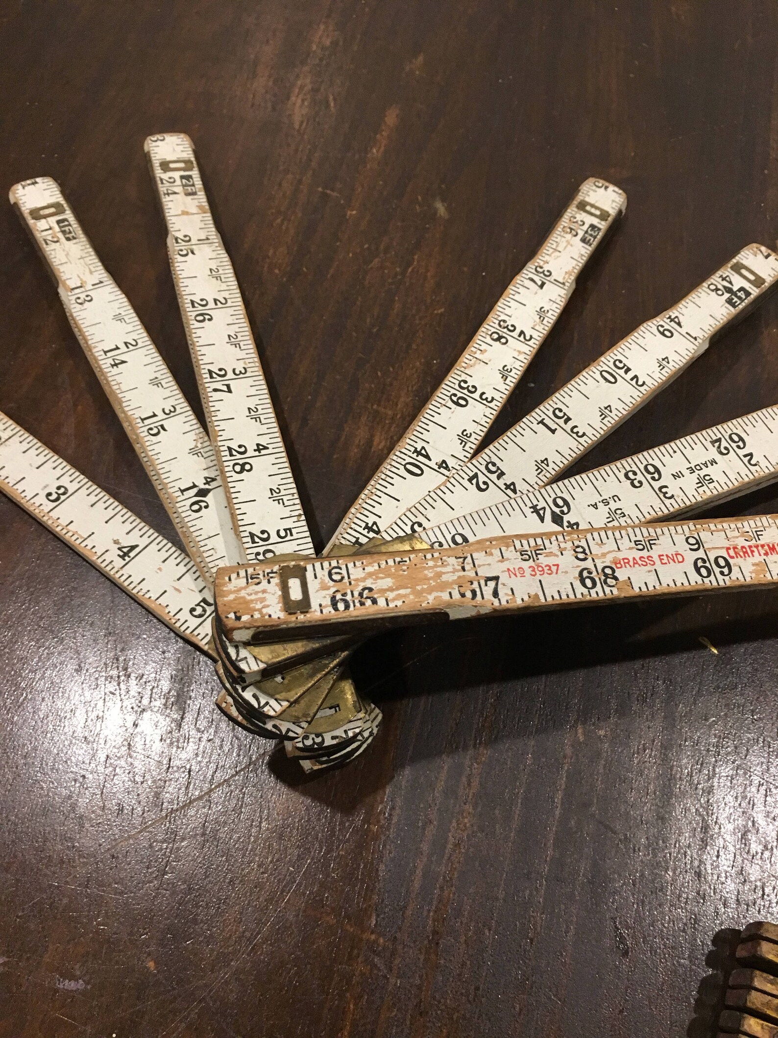 Folding Wooden Ruler Shabby Chic Antique | Etsy