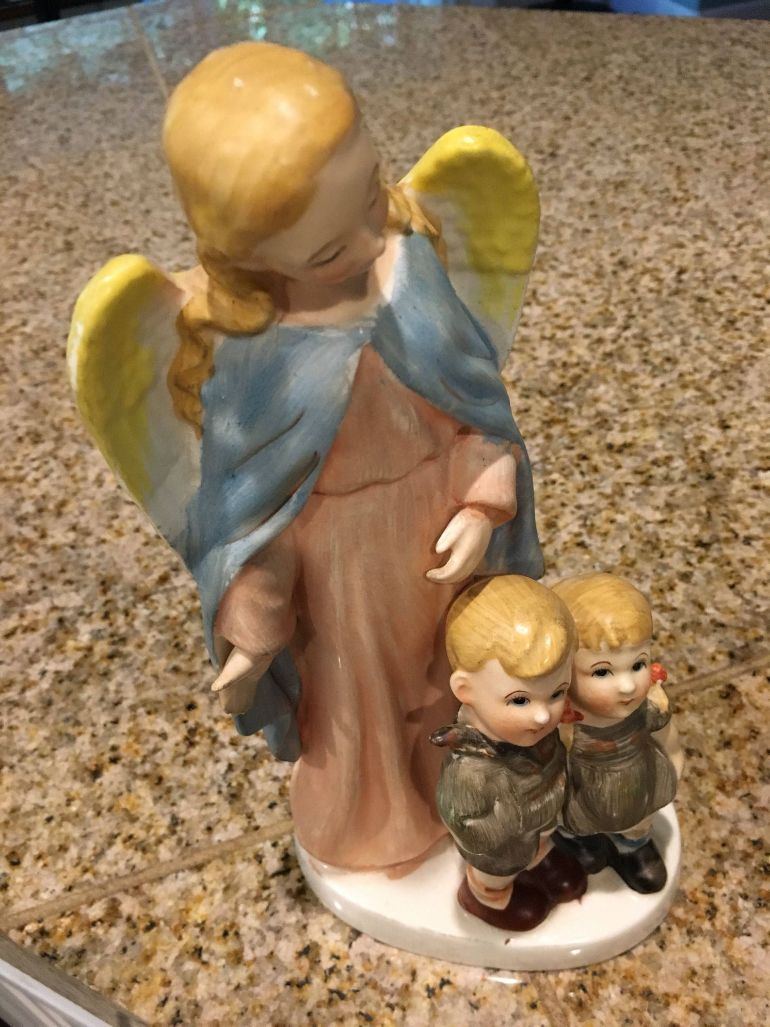Vintage Guardian Angel Figurine Watching Over Children - Etsy