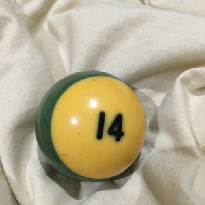 Vintage Pool Ball 14 Number Fourteen Striped Grass Green Bakelite Style ...