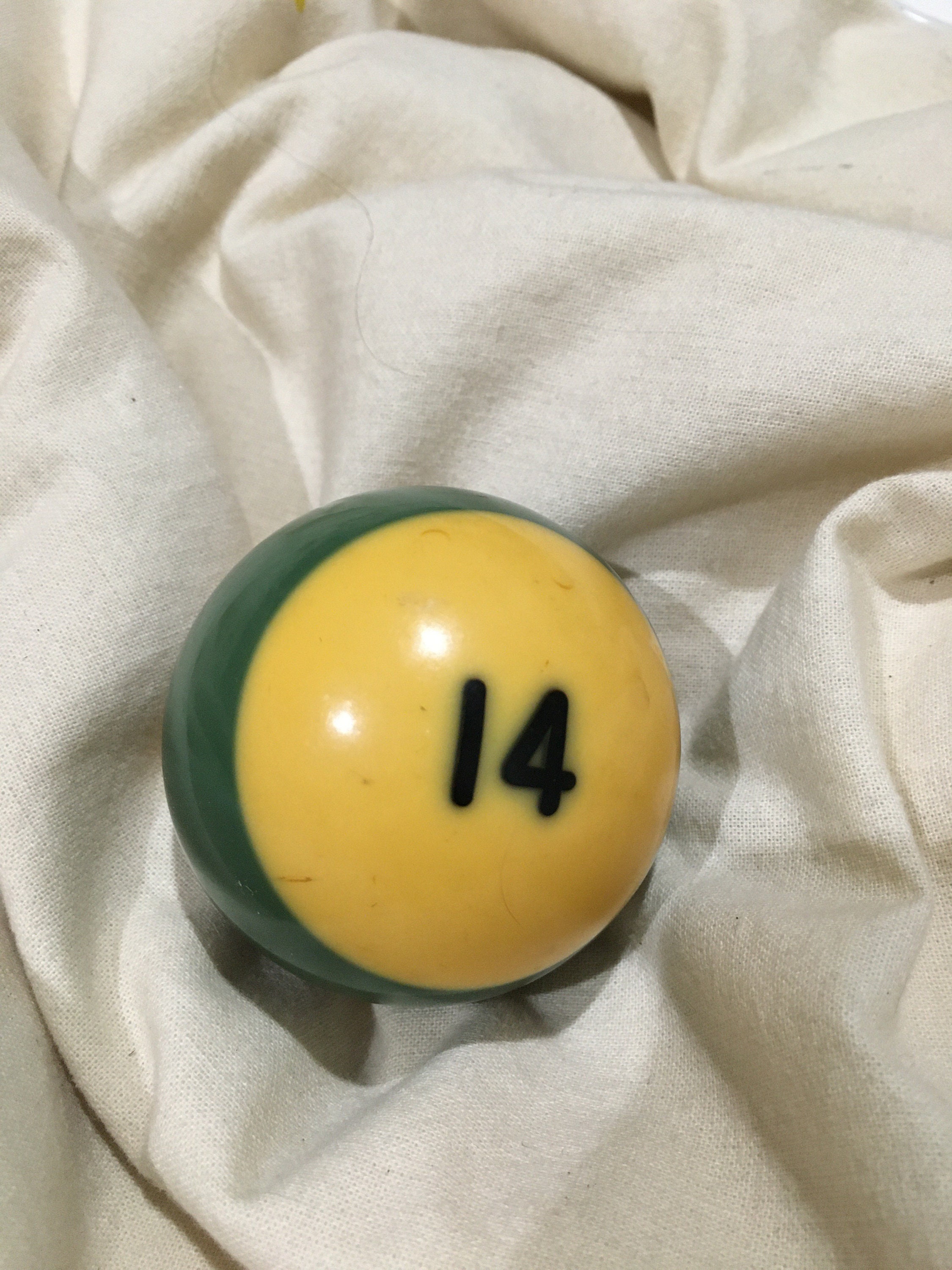 Vintage Pool Ball 14 number fourteen striped grass green | Etsy